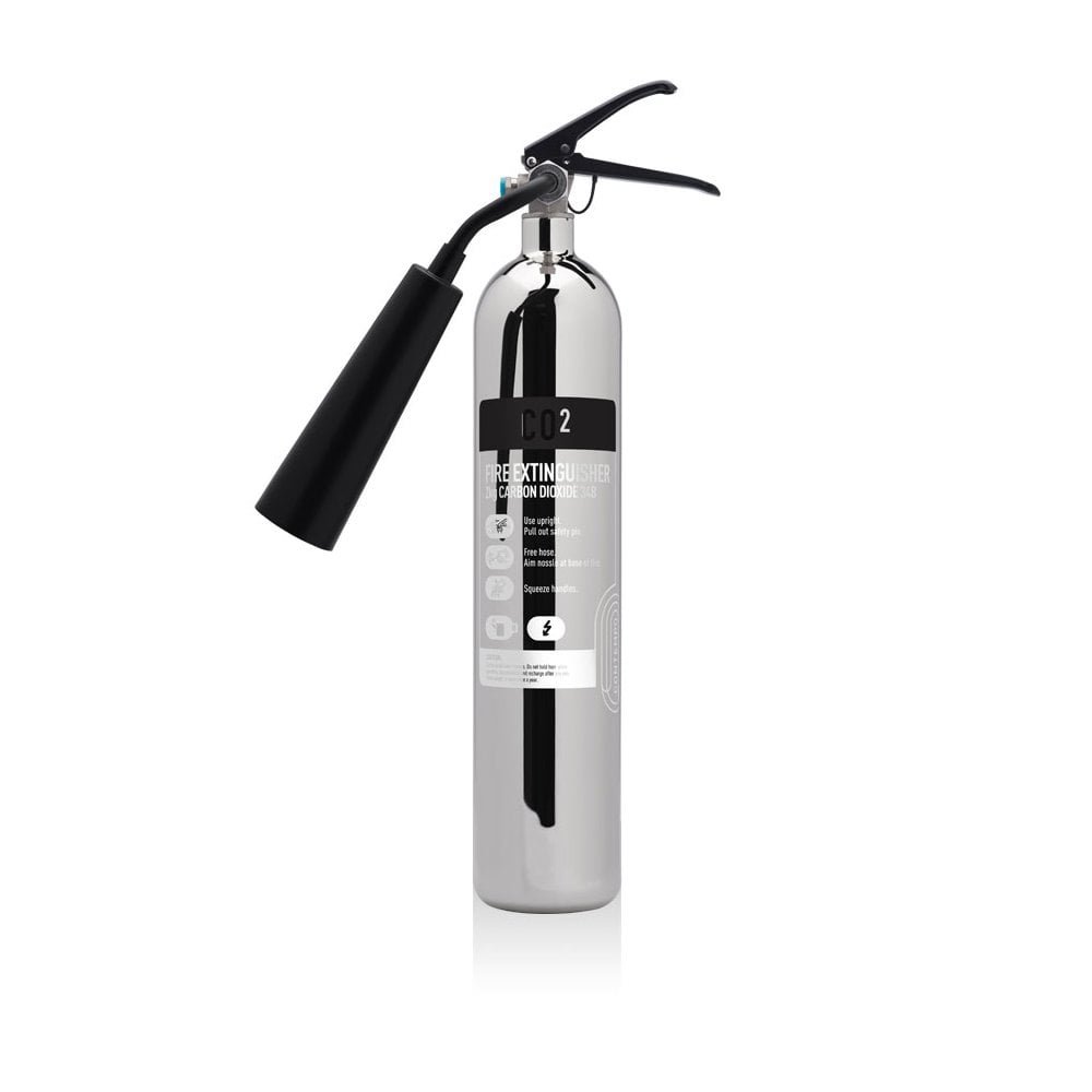 Contempo 2kg CO₂ Fire Extinguisher – Stainless Steel | 34B Rated ...